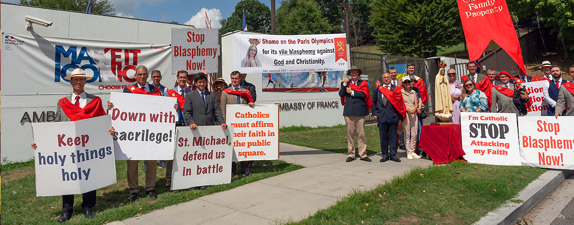 Faithful Catholics Protest Olympic Blasphemy at French Embassy - The ...